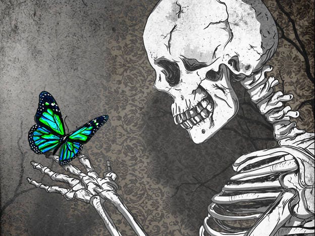 The Skeleton Butterflyoriginal Artworkdigital Printskulls | Etsy