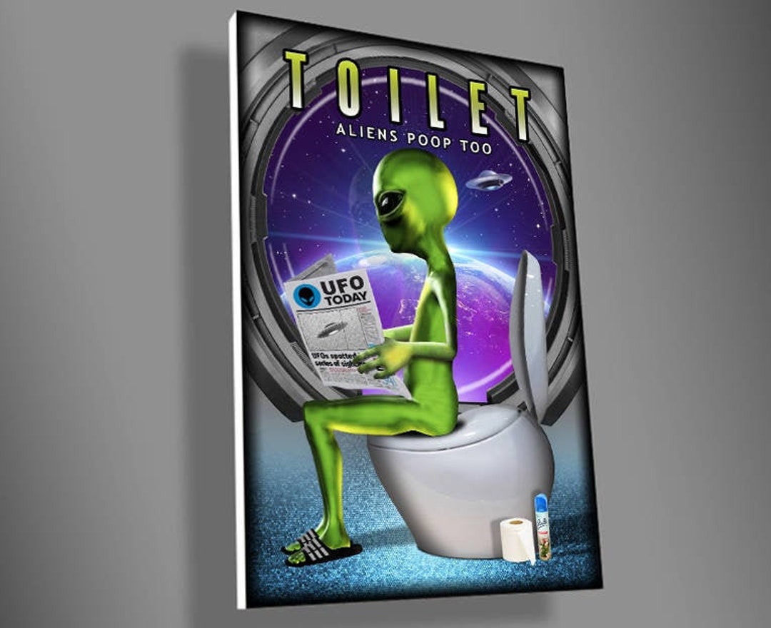 Door Sign,aliens Poop Too,toilet Door Sign,ufo Sign,space Sign,sci Fi ...