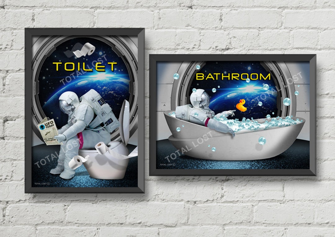 Astronaut Toilet and Bathroom Prints,toilet Poster,bathroom Poster ...