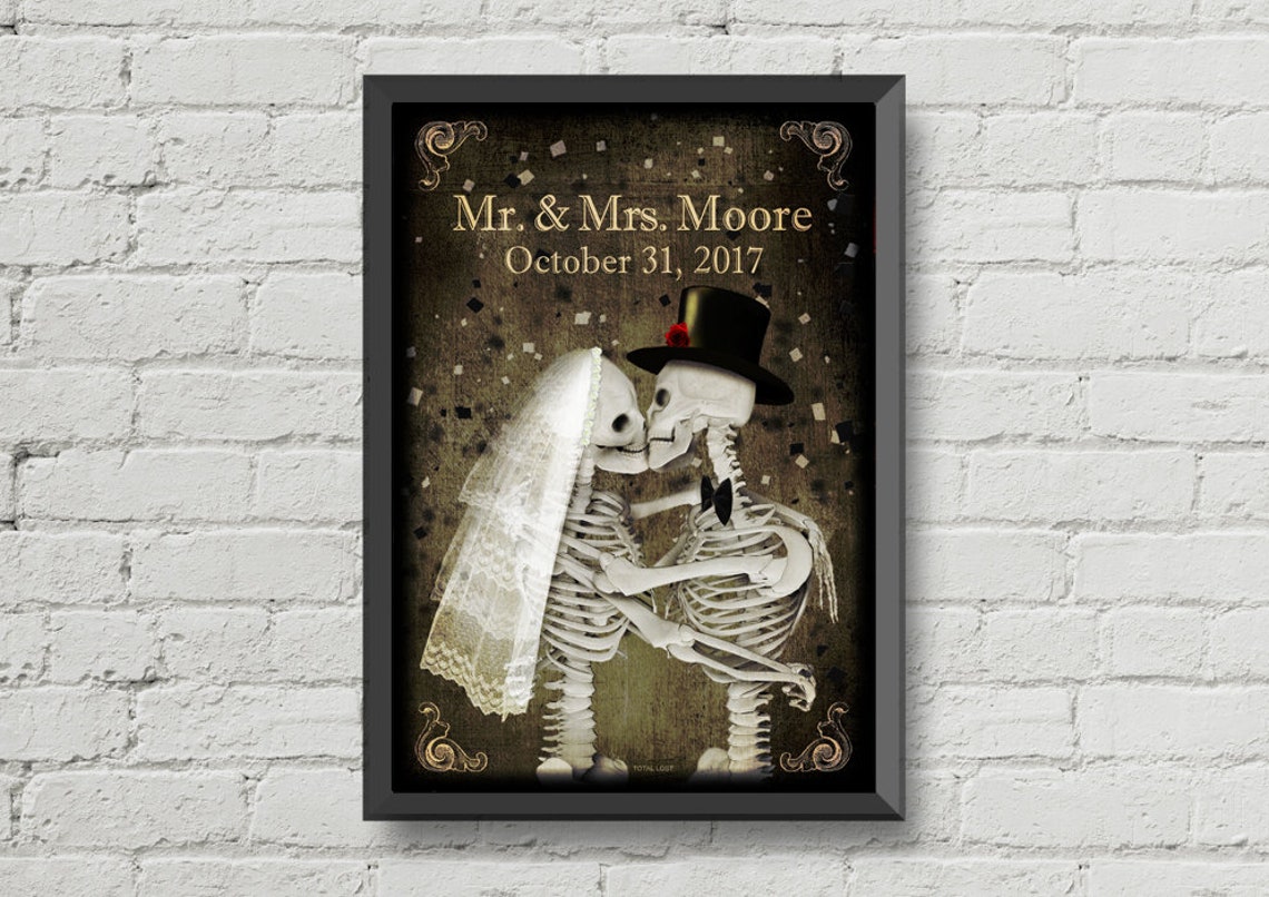 Personalized Poster With Your Names & Datehalloween | Etsy