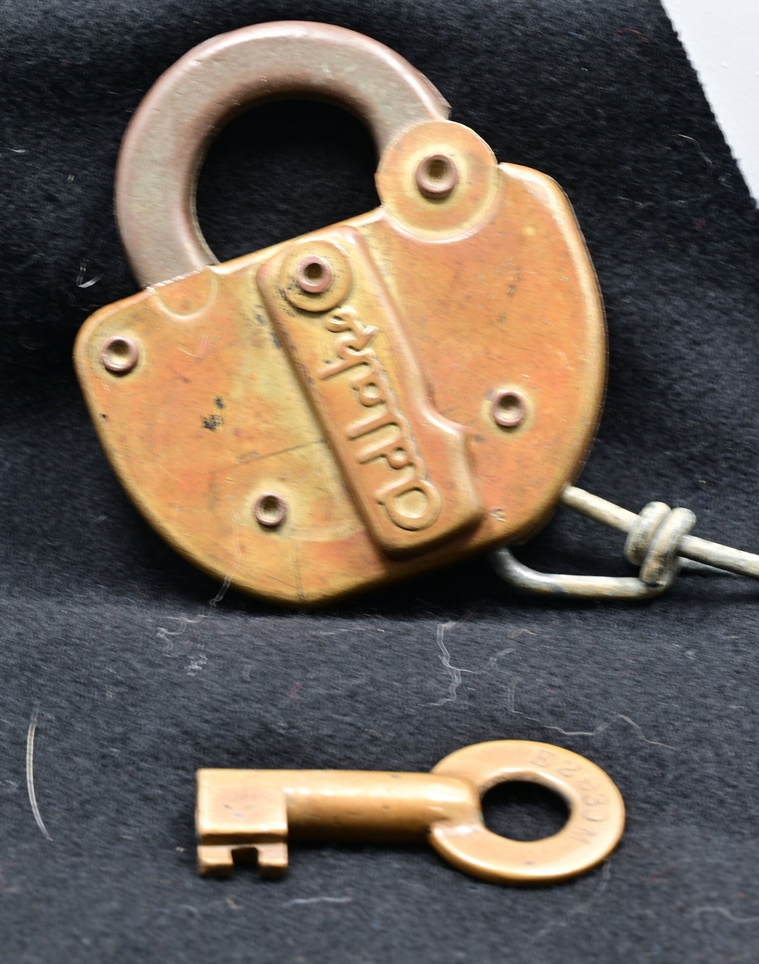 Vintage Adlake Brass Padlock WITH Key Marked Penn Central Railroad PCRR ...