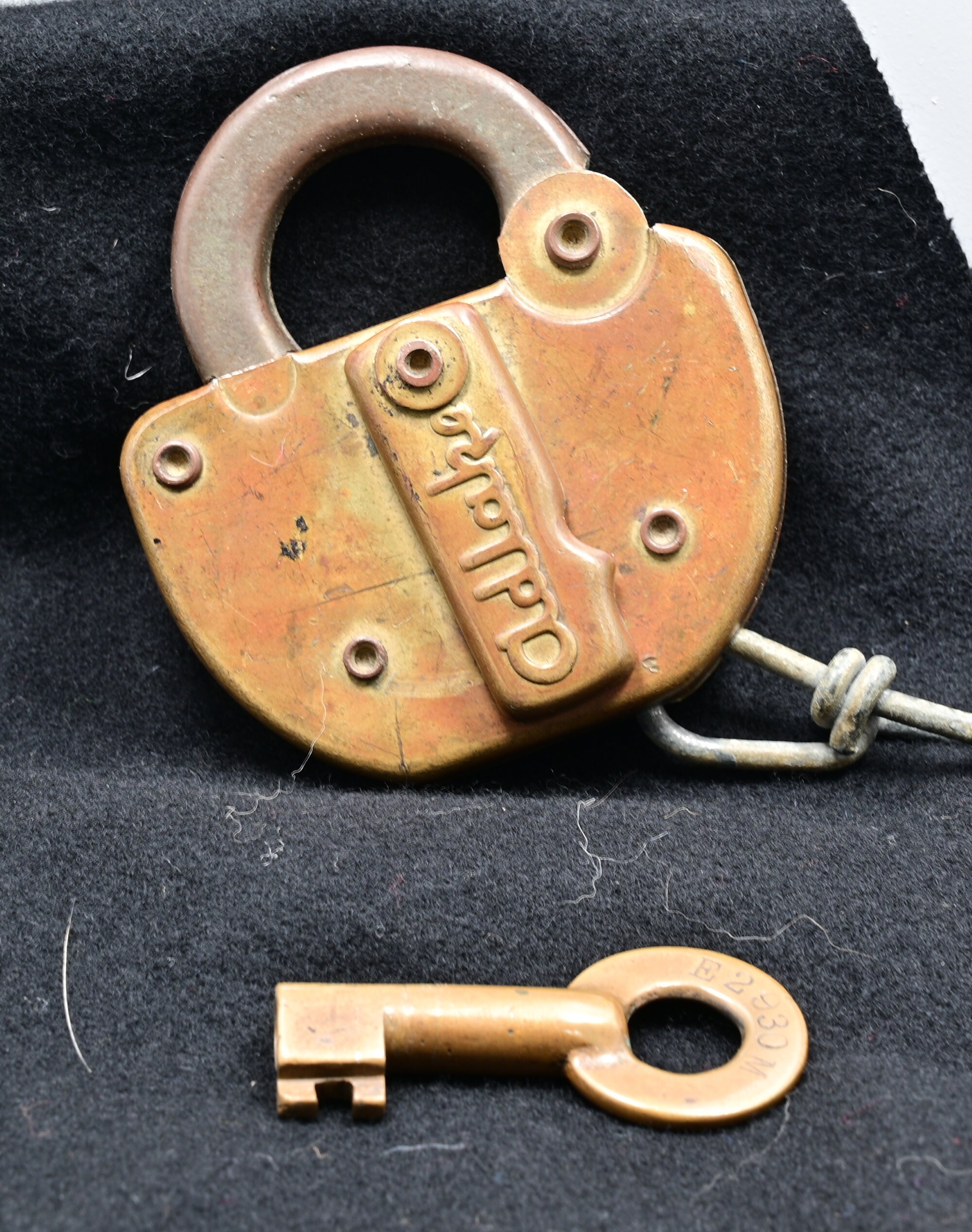 Vintage Adlake Brass Padlock WITH Key Marked Penn Central Railroad PCRR ...