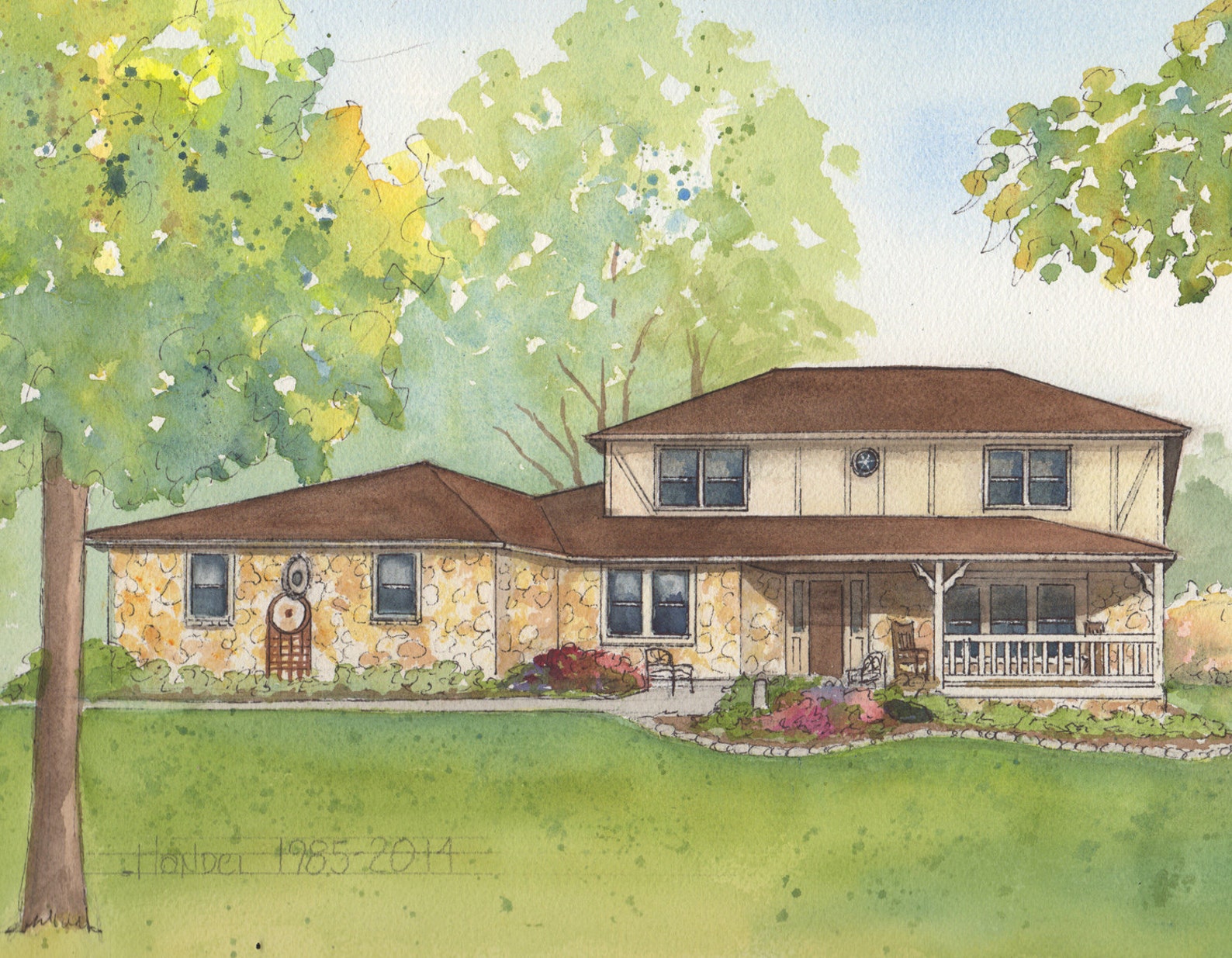 House Painting in Watercolor, Custom Portrait of Your Home, Hand ...