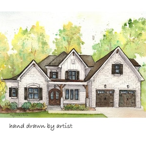 Painting of Home, Custom Portrait of Holiday Spot, Resort, Vacation ...