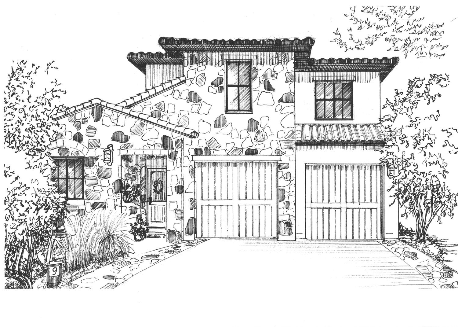 House Portrait Your Home Drawn in Ink Commissioned Artwork - Etsy
