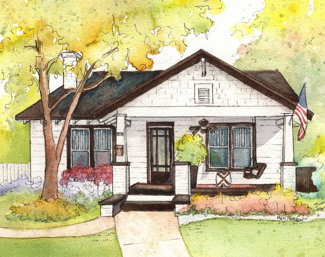 Hand Painted House Custom Portrait of Your Home Watercolor - Etsy Canada