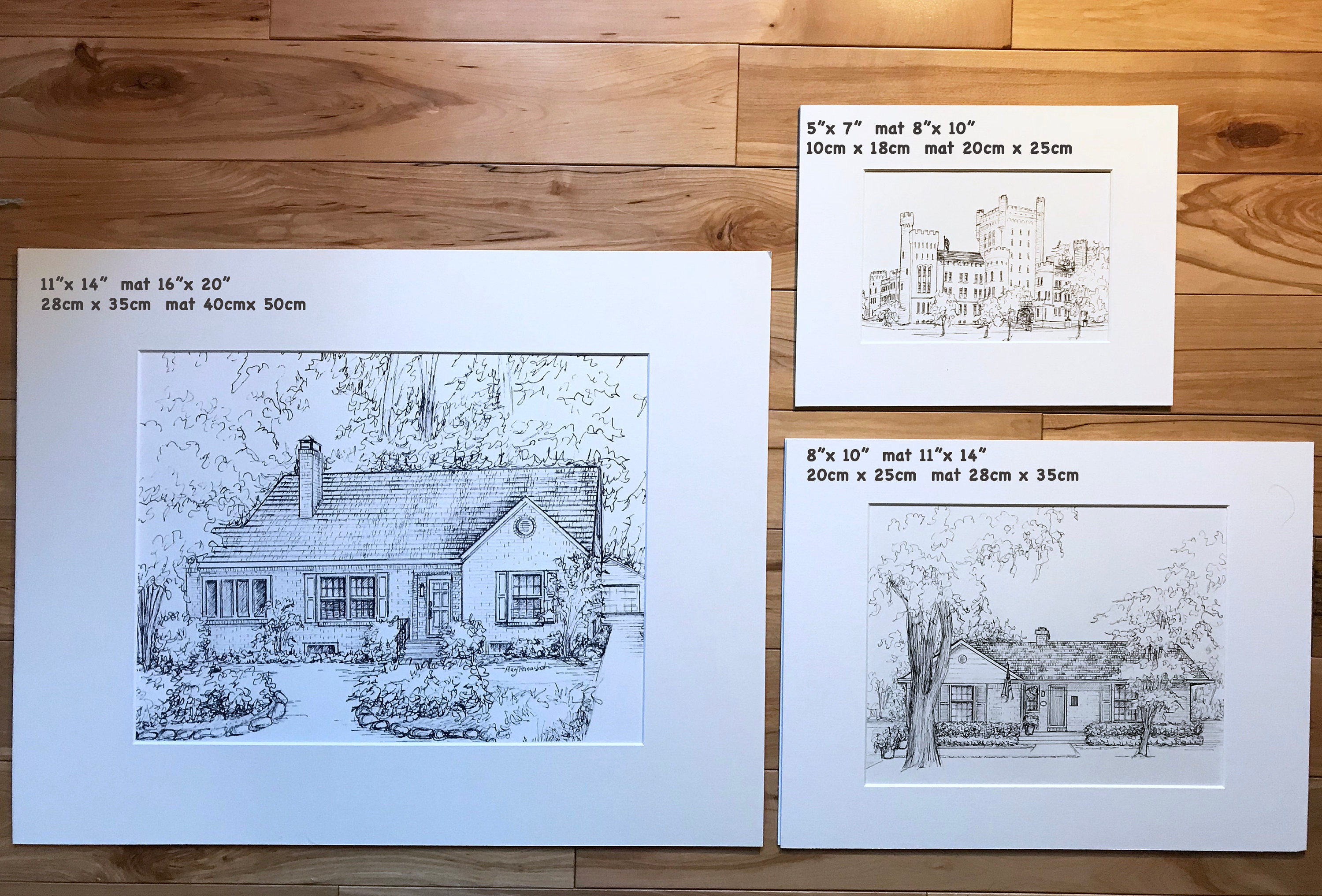 House Drawing in Ink, Family History Captured and Memories Preserved in ...