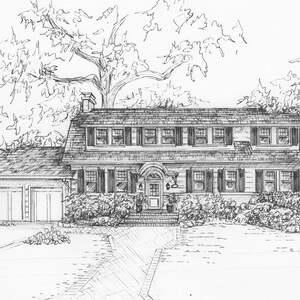 Custom Ink House Portrait, Commissioned Original Artwork Hand Drawn by ...