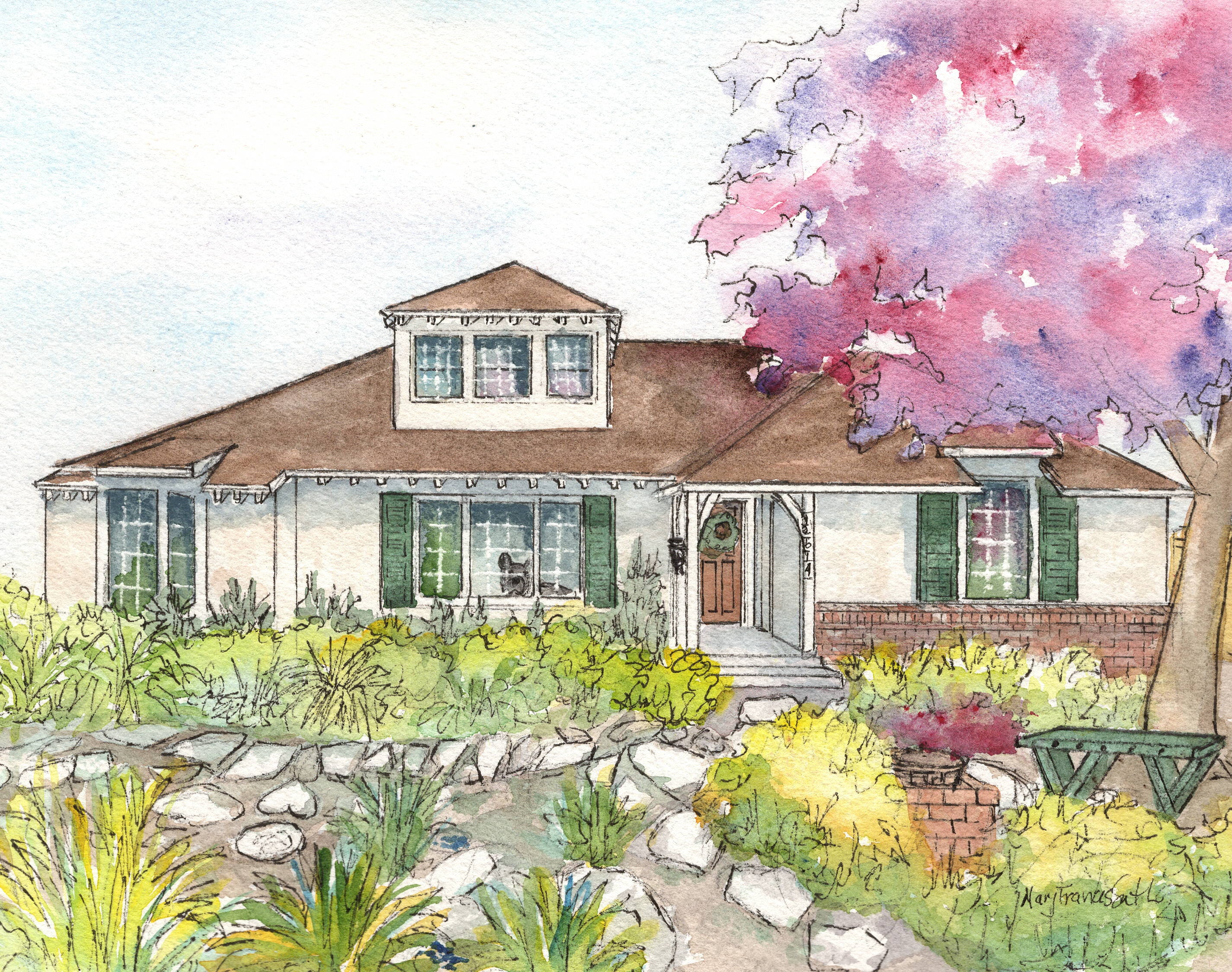 Hand Painted House - Custom Portrait of Your Home - Watercolor Home ...