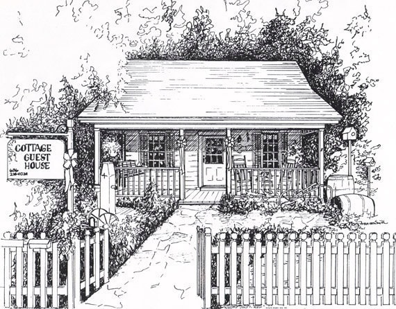 Custom Ink House Drawing 8x 10 Portrait of Your - Etsy