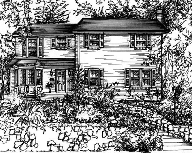 Commission an Original Ink House Drawing Architectural - Etsy UK