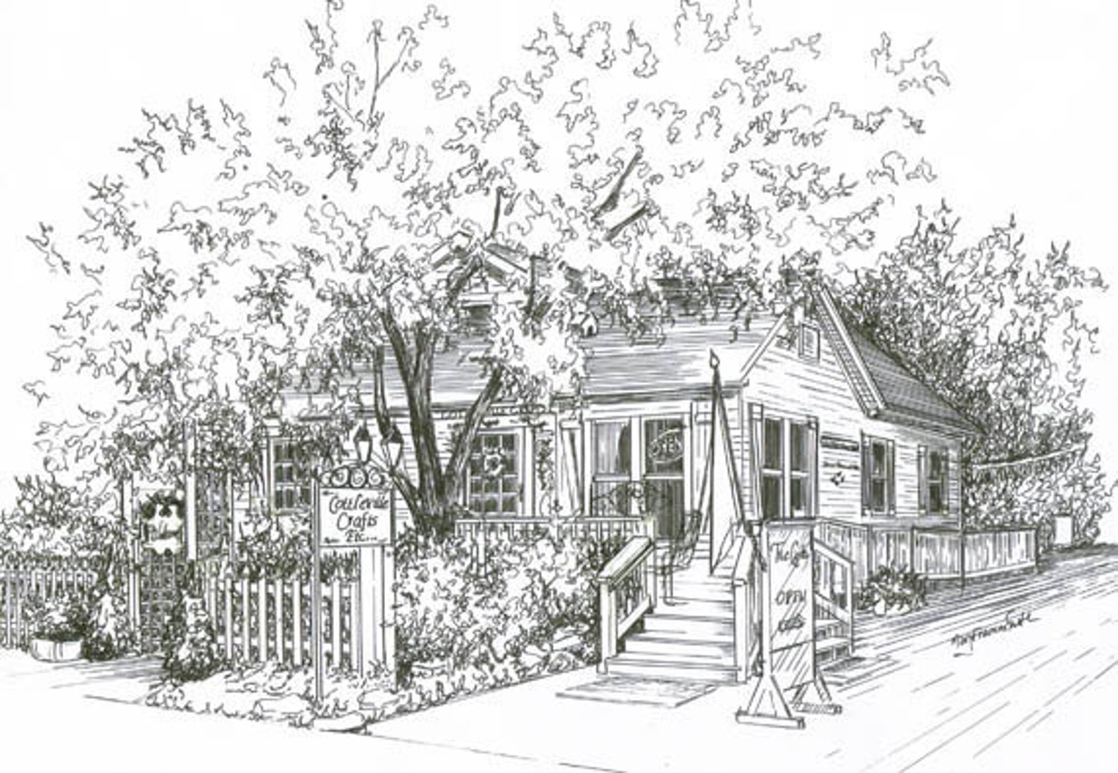 Custom House Drawing in Ink, Personalized Sketch of Your Home or ...