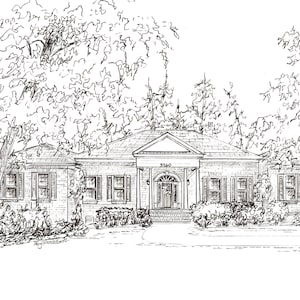 House Drawing in Pen and Ink, Your Home Hand Drawn by Artist - Etsy