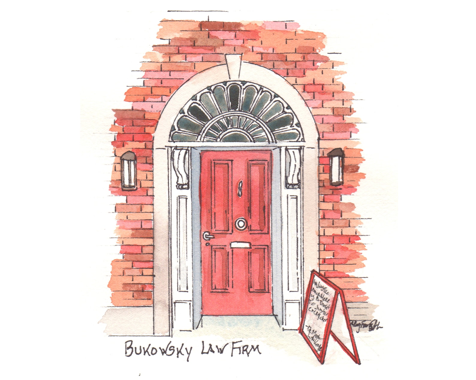 Custom watercolor sketch of door way entryway Illustration | Etsy