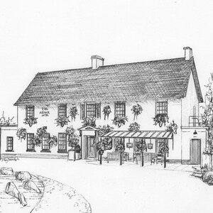 Wedding Venue Drawing Original Hand Drawn Portrait in Ink of - Etsy