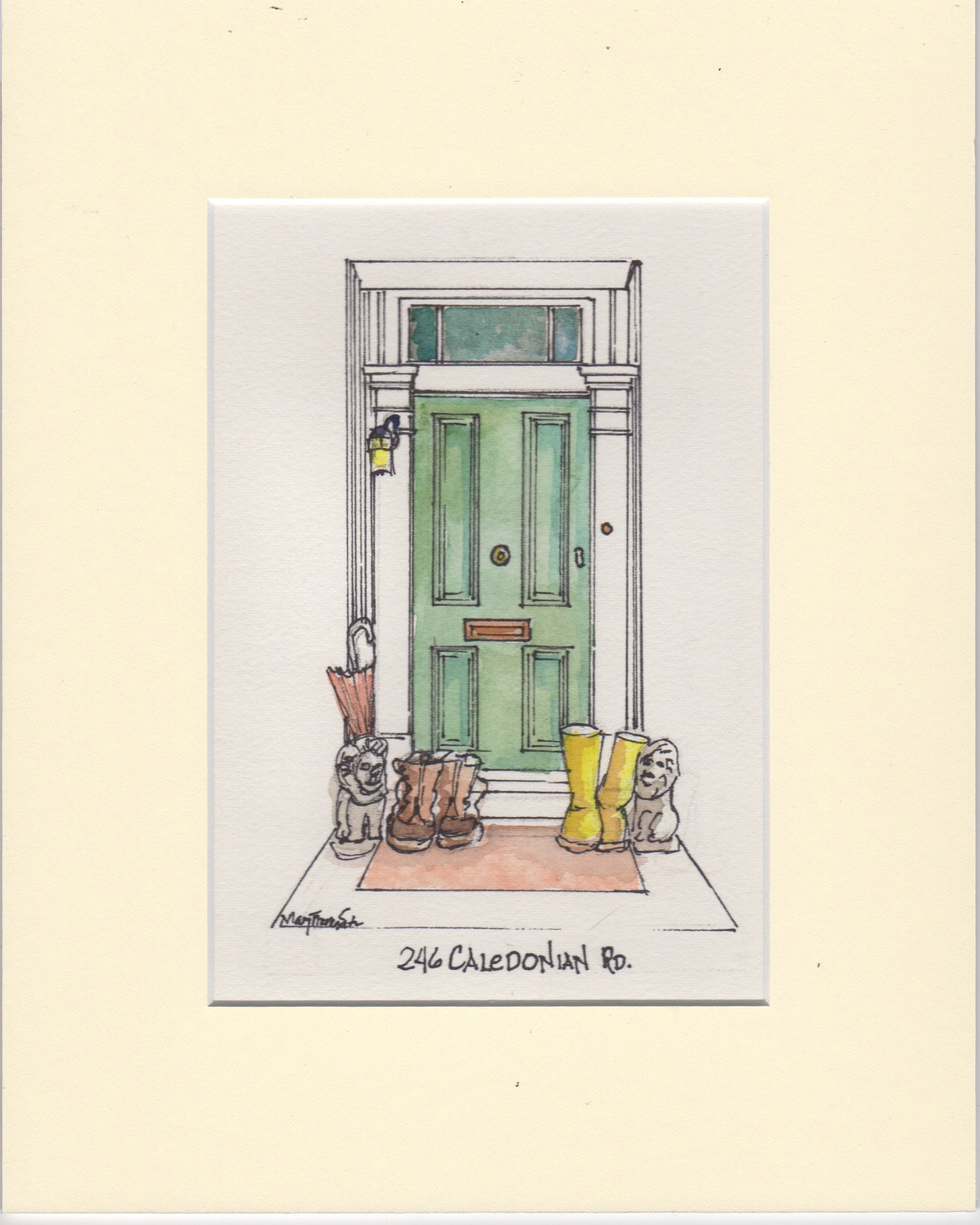 Custom watercolor sketch of door way entryway Illustration | Etsy