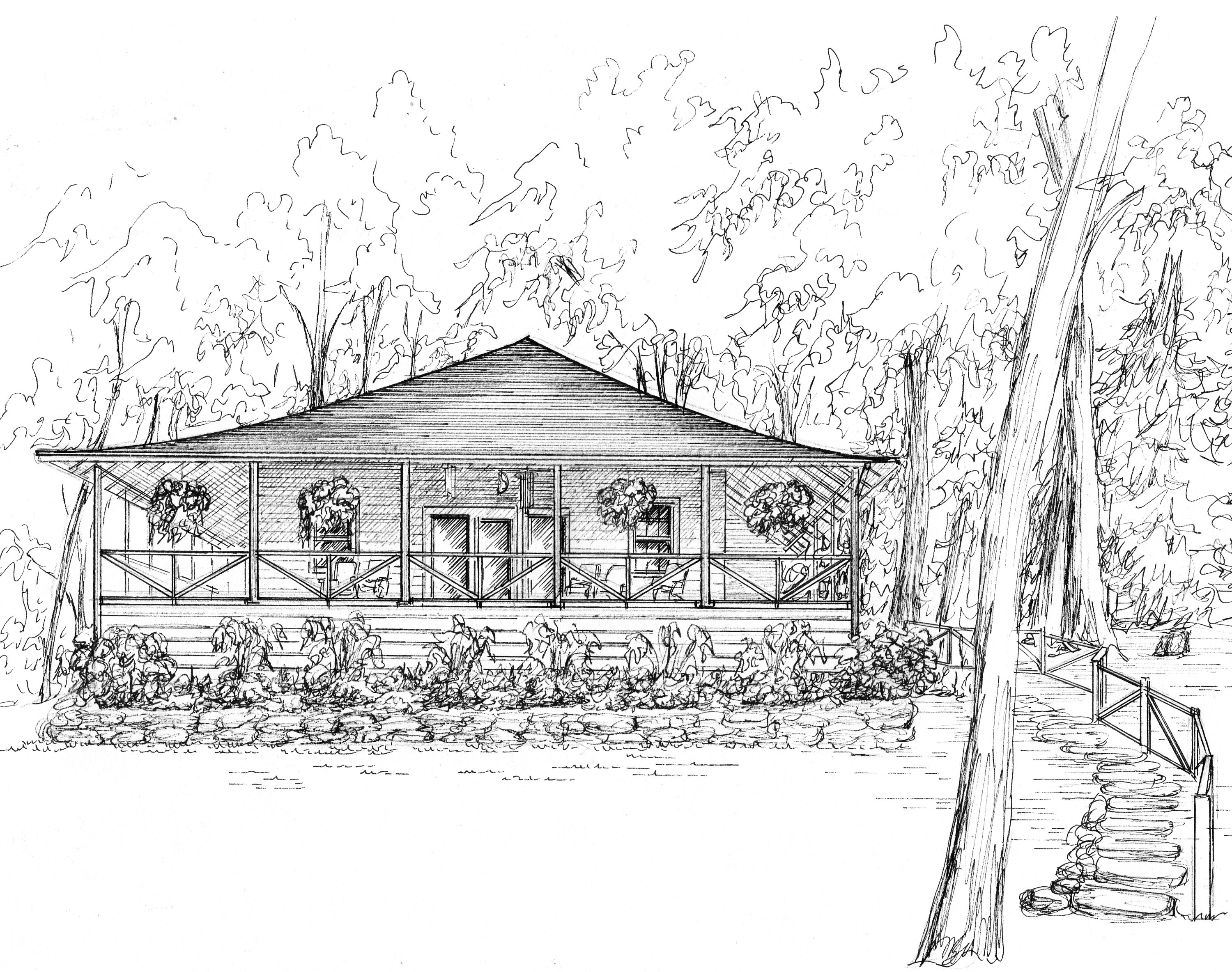 Custom Ink House Drawing 8"x 10" Portrait of Your Vacation Home, Hand ...