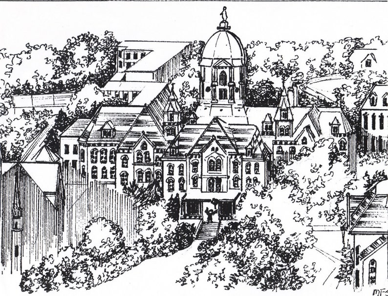 Custom University Sketch - Gift for Student, Graduate, Alum - Etsy