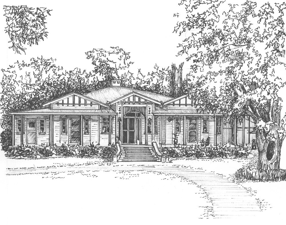 Hand Drawn House Portrait, Your Home or Business Sketched in Ink ...