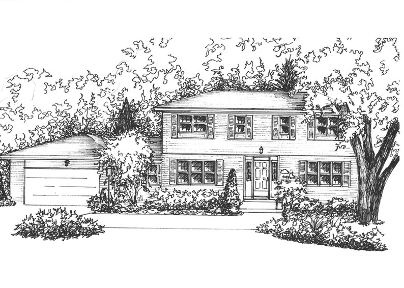 Custom House Drawing in Ink, 5"x 7", Your Home Sketched From Photo, - Etsy