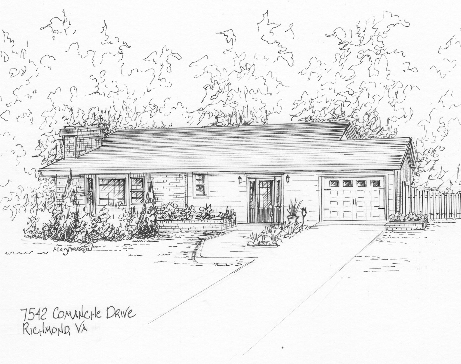 Custom House Sketch Hand Drawn Home Portrait in Ink - Etsy