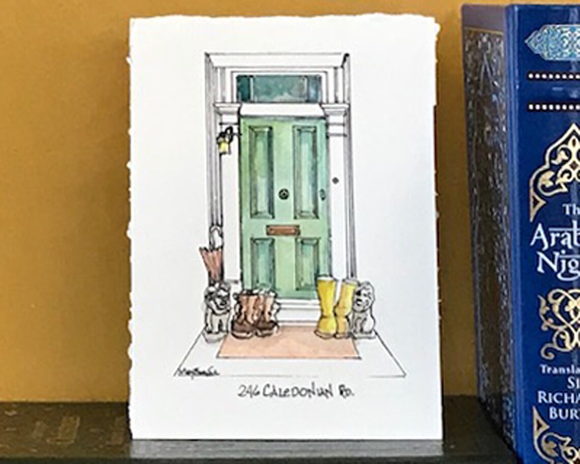 Custom watercolor sketch of door way entryway Illustration | Etsy