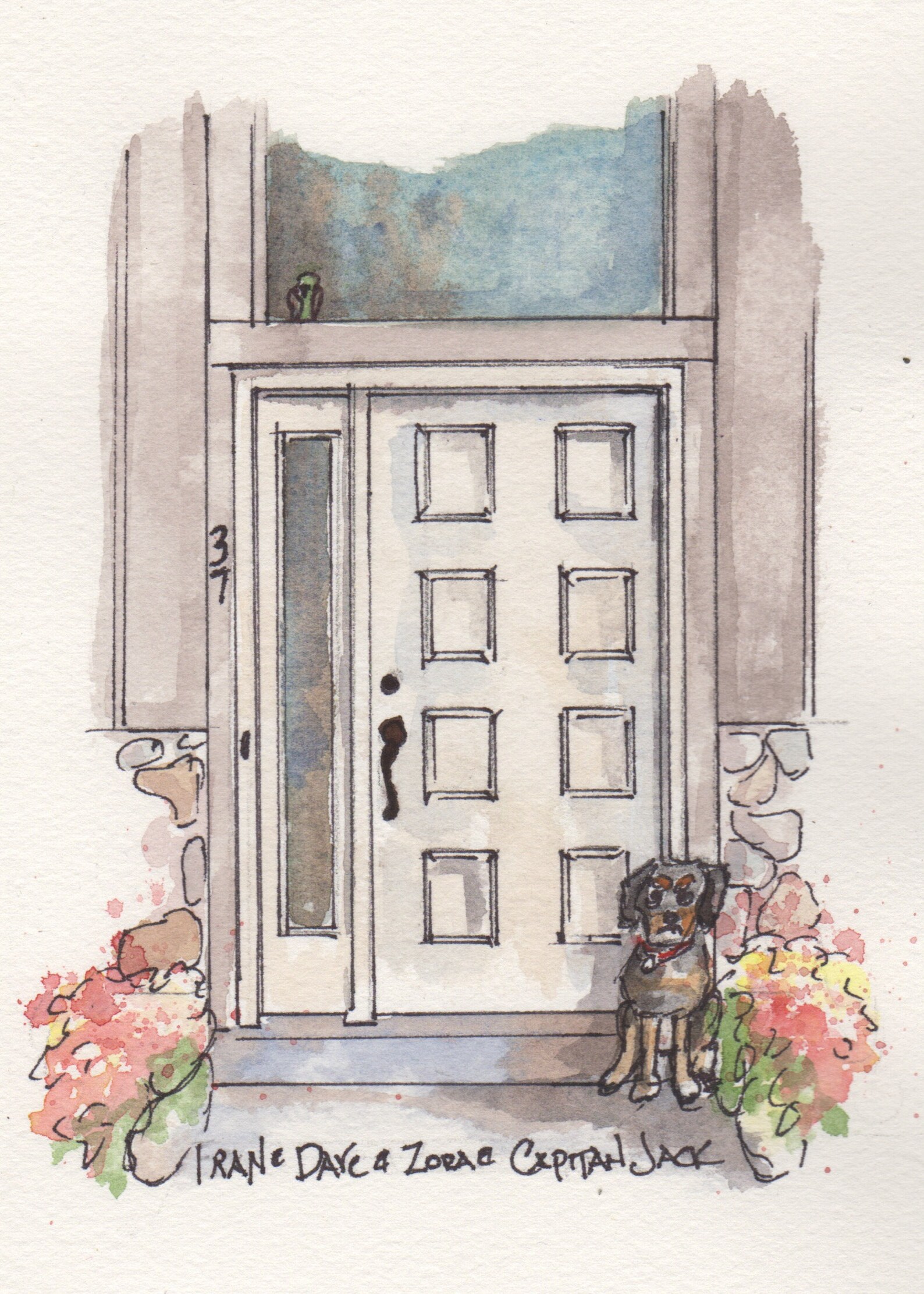 Custom watercolor sketch of door way entryway Illustration | Etsy