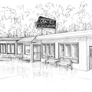 Home Portrait of Vacation Spot, Architectural Sketch of Your Airbnb ...