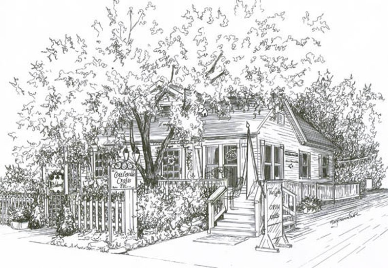 Custom House Portrait Hand Drawing of Your Home in Ink on Artist Grade ...