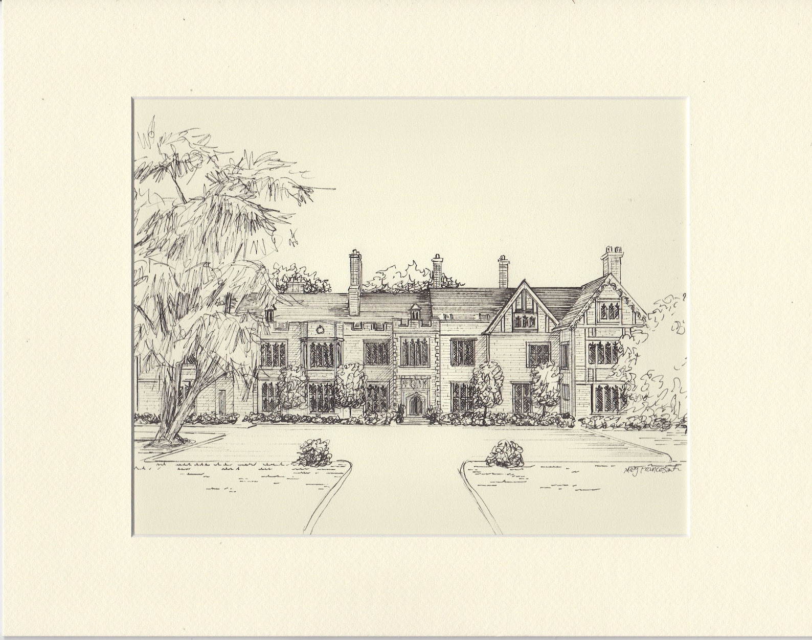 Custom House Sketch, Hand Drawn Home Portrait in Ink, Commissioned ...