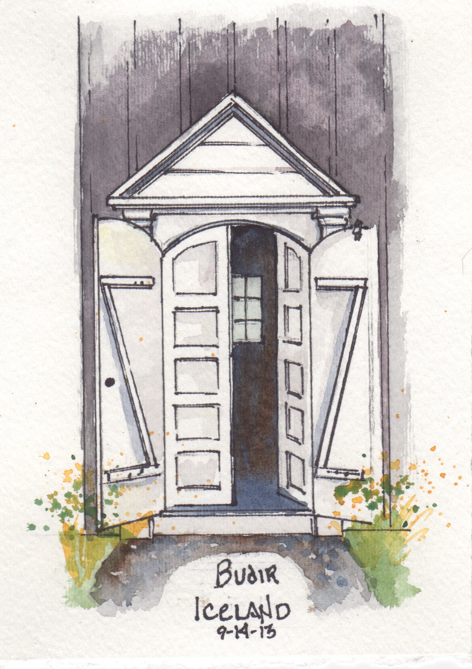Custom watercolor sketch of door way entryway Illustration | Etsy