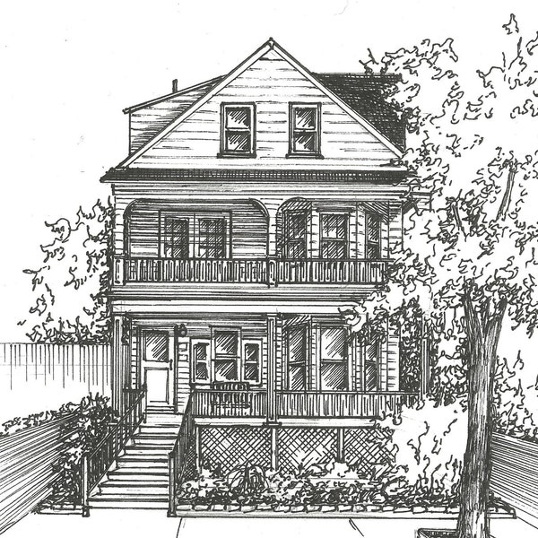 House Sketch - Etsy