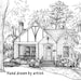 House Drawing in Ink, Family History Captured and Memories Preserved in ...