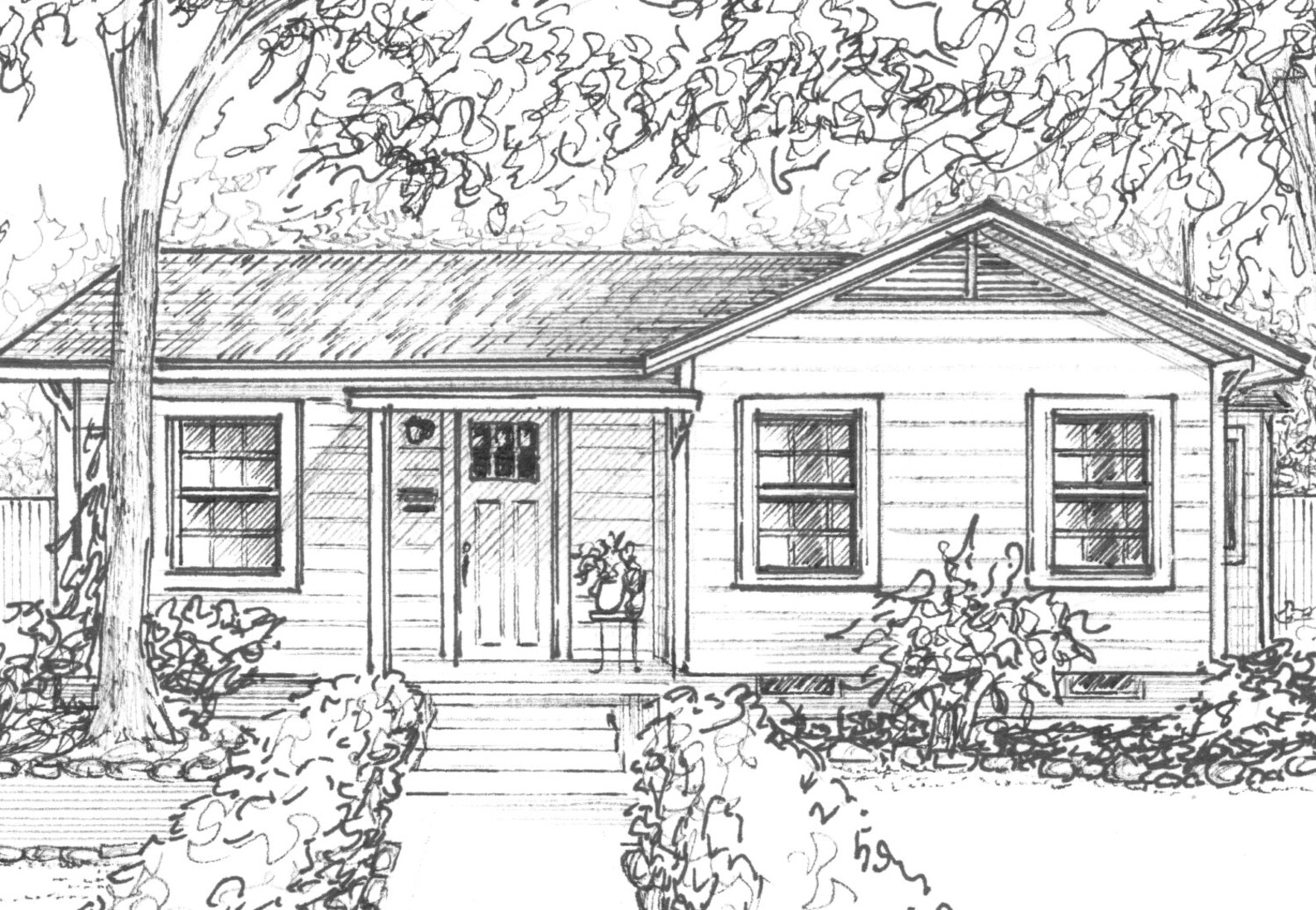 House Portrait, Commissioned Artwork, Landscape in Ink, Architectural ...