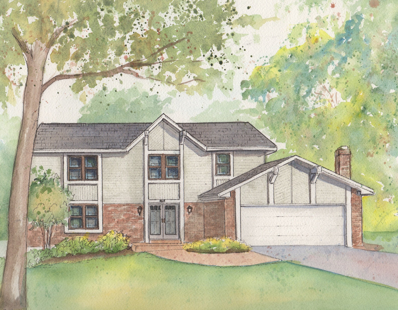 Watercolor House Painting, Custom Color Sketch of Your Home - Etsy