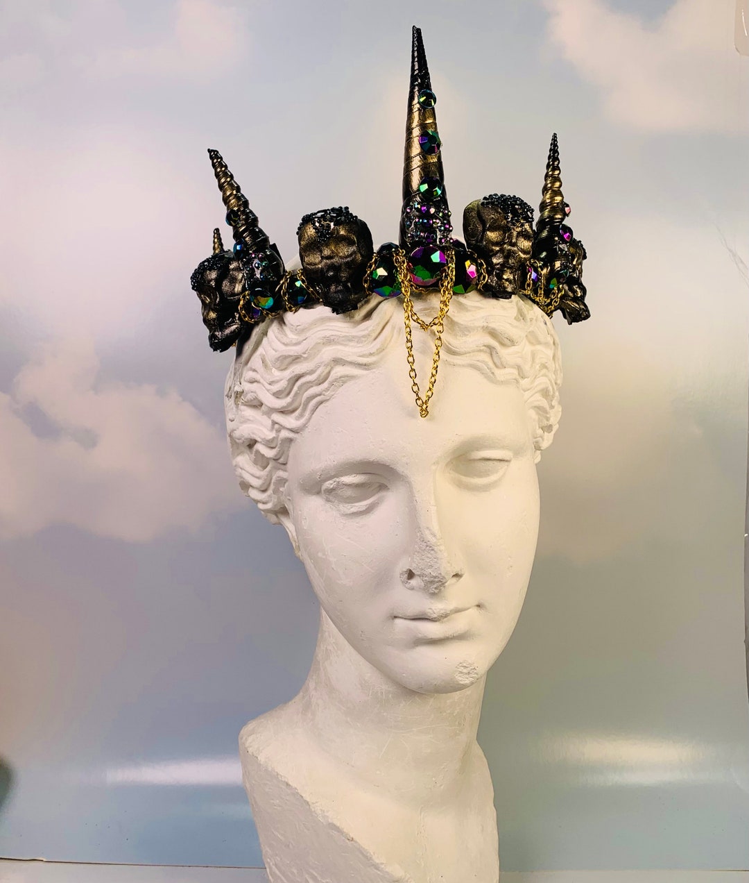 Black Skull Seashell Mermaid Crown: Sea Witch Costume Headpiece - Etsy