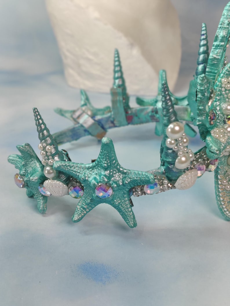 Aqua Seashell Mermaid Crown: Turquoise Bridal Headpiece - Etsy