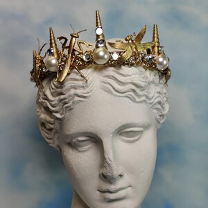 Gold Insect Crown, Gold Insect God Goddess Crown, Boho Rustic Crown ...