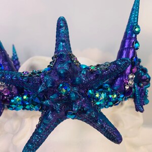Purple Starfish Merman Crown Headband, Blue Starfish Crown, Adult ...