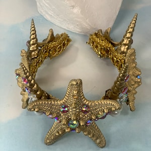 Mermaid Starfish Queen Costume Crown, Seashell Headband, Mermaid ...