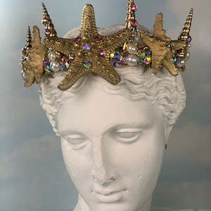 Mermaid Starfish Queen Costume Crown, Seashell Headband, Mermaid ...