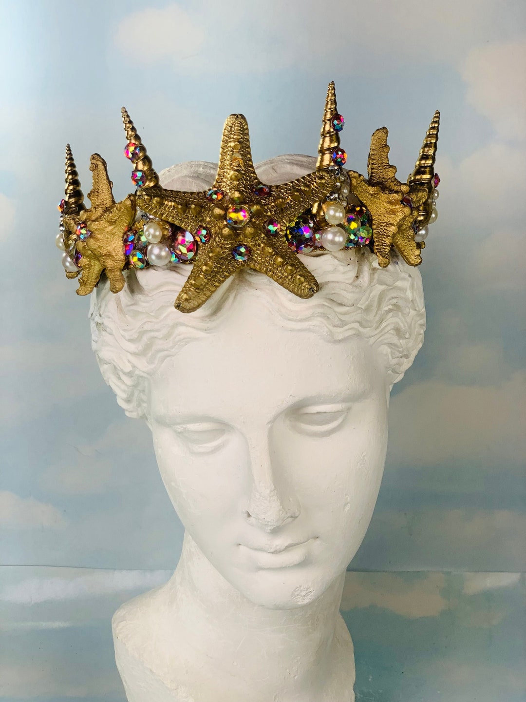 Mermaid Starfish Queen Costume Crown Seashell Headband - Etsy