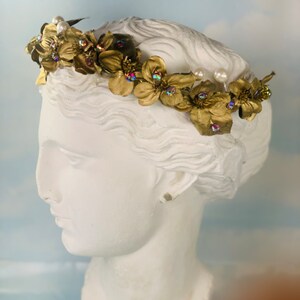 Gold Flower Crown, Gold Blossom Crown Flower Crown Flower Headpiece ...