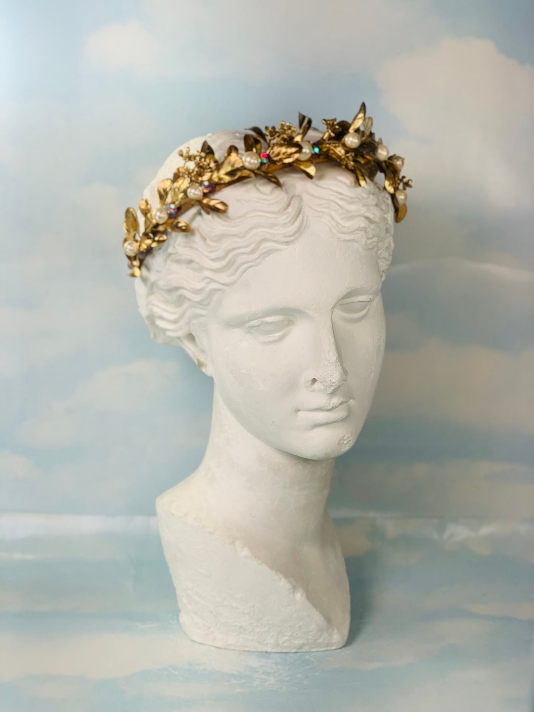 Gold Greek Goddess Olive Leaf Crown, Gold Flower Crown, Grecian Crown ...