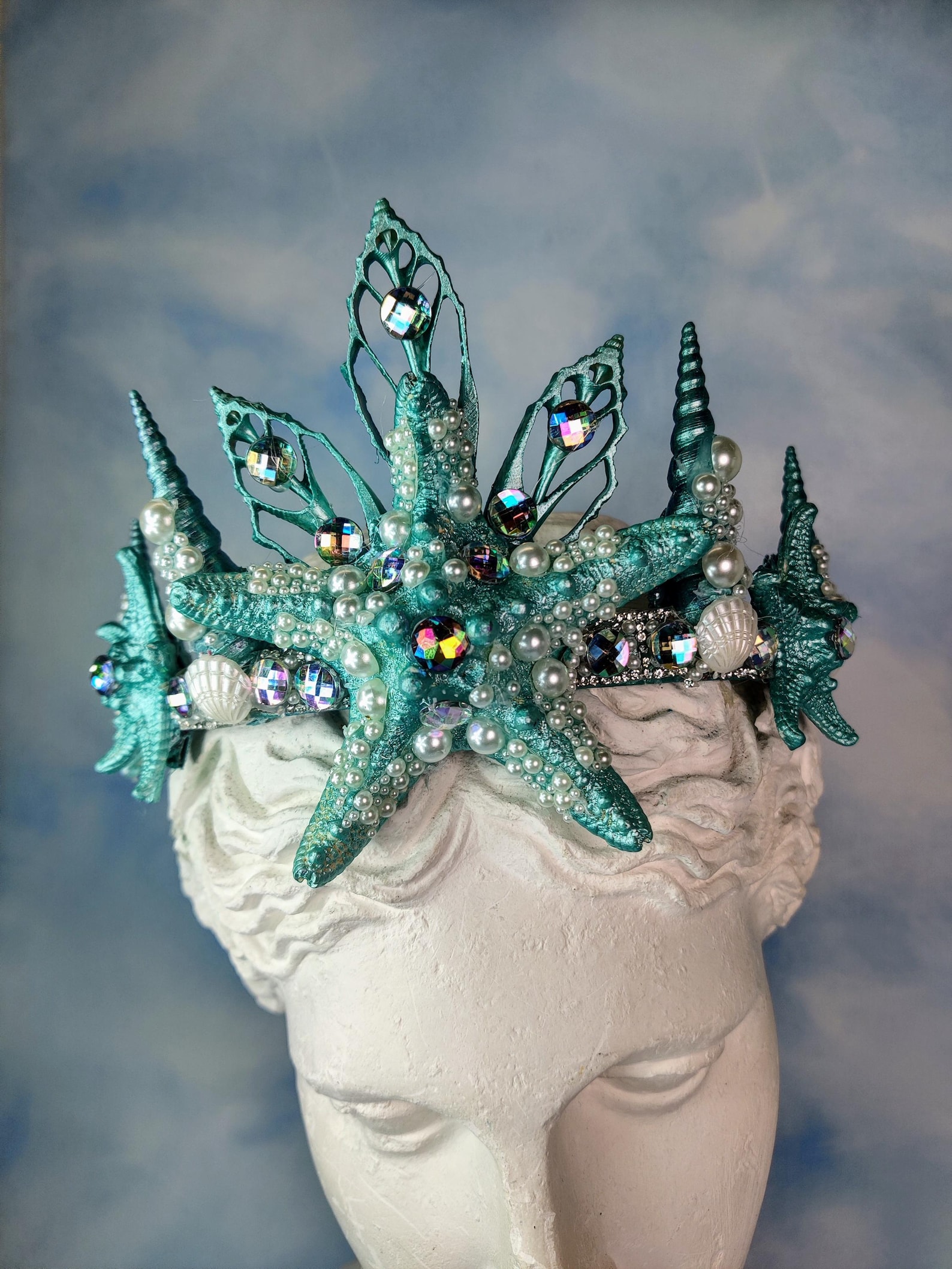 Aqua Seashell Mermaid Crown: Turquoise Bridal Headpiece - Etsy