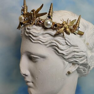 Gold Insect Crown, Gold Insect God Goddess Crown, Boho Rustic Crown ...