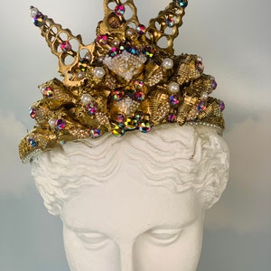 Mermaid Siren Costume Crown: Rhinestone Seashell Headband - Etsy