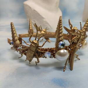 Gold Insect Crown, Gold Insect God Goddess Crown, Boho Rustic Crown ...