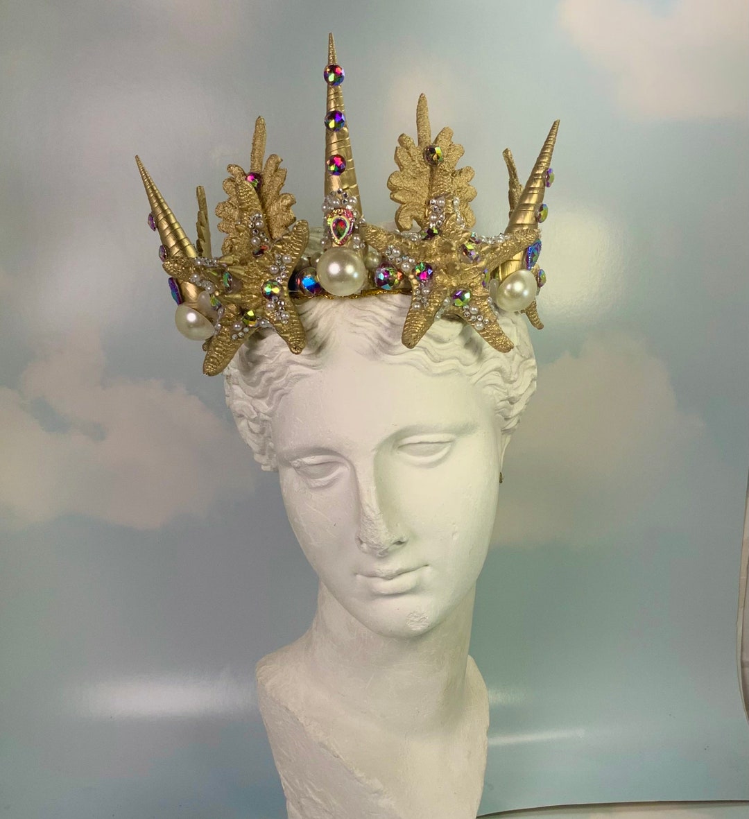 Mermaid Starfish Queen Costume Crown, Seashell Headband, Mermaid ...