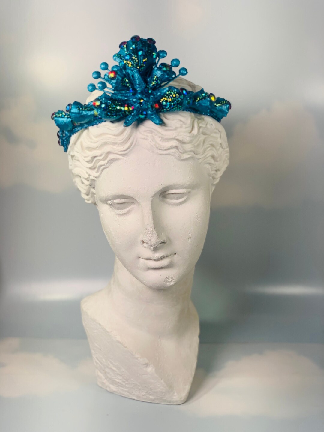 Aqua Mermaid Princess Crown Crown Headband Seashell Crown - Etsy